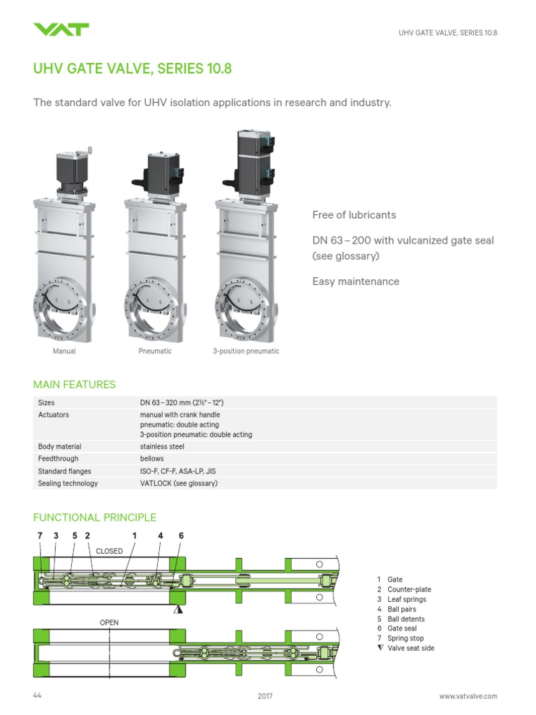 Uhv Gate Valve, Series 10.8: The Standard Valve For UHV Isolation ...