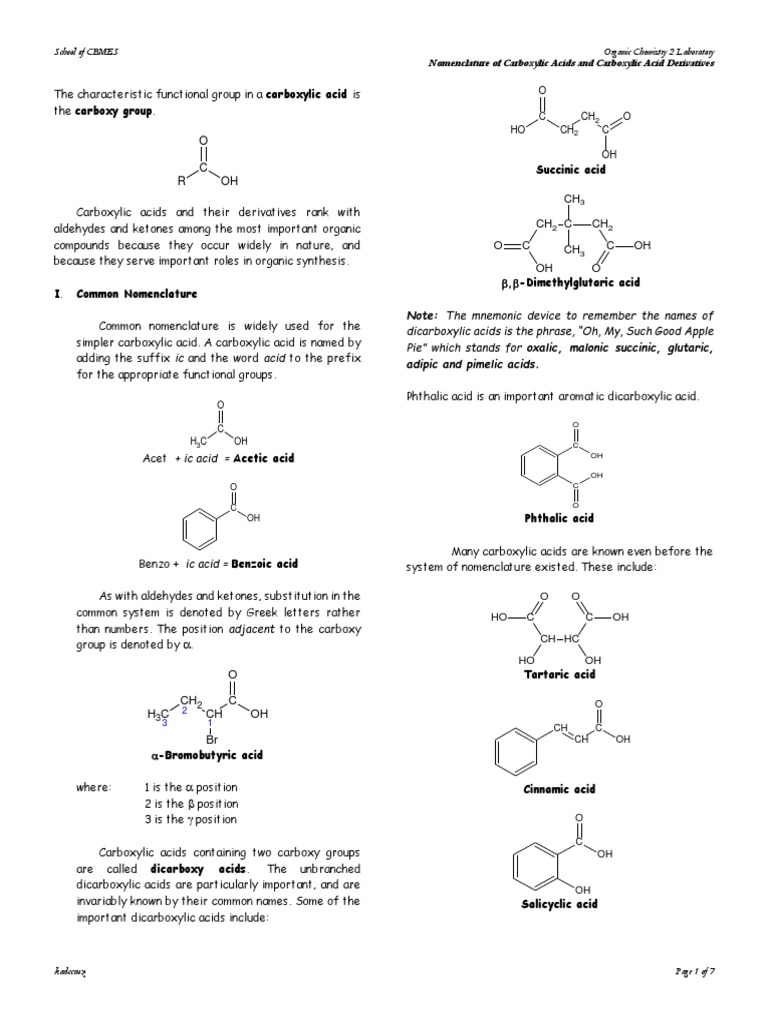 Nomenclature of Carboxylic Acids and Its Derivatives | PDF | Ester | Amide