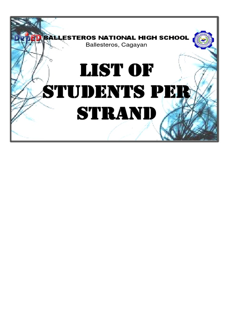 List of Students Per Strand: Ballesteros National High School | PDF