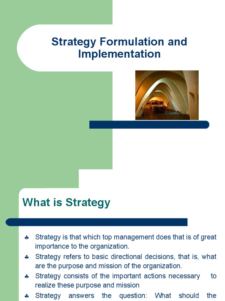 Strategy Formulation and Implementation | PDF | Strategic Management ...