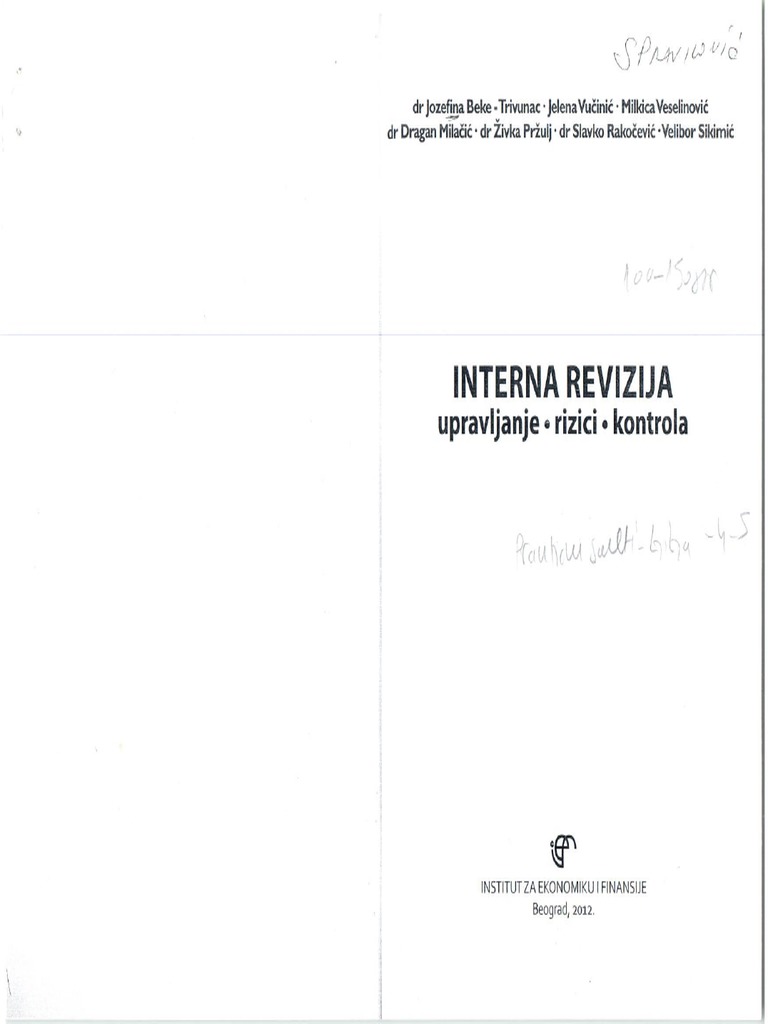 Interna Revizija Jozefina Beke Trivunac | PDF