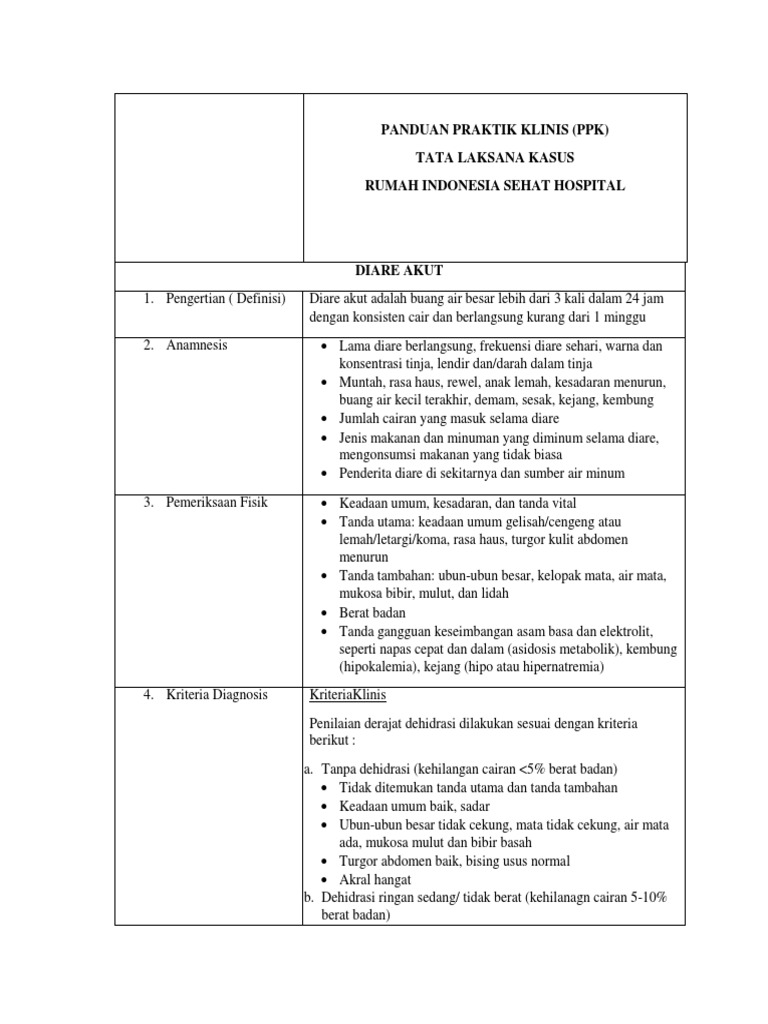 PPK Diare Akut | PDF
