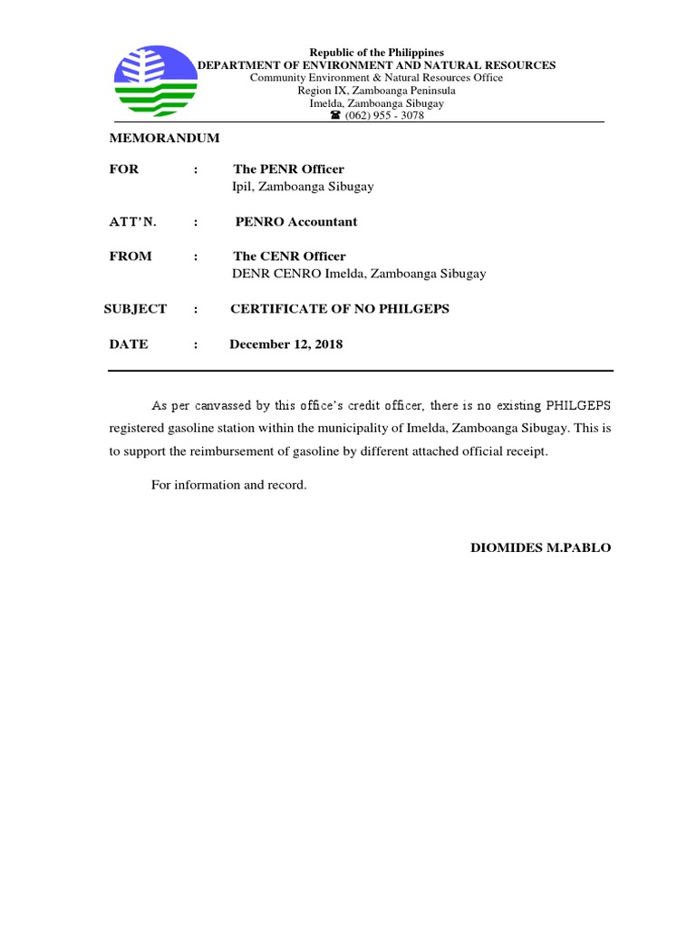 Certificate of No PHILGEPS in Imelda | PDF