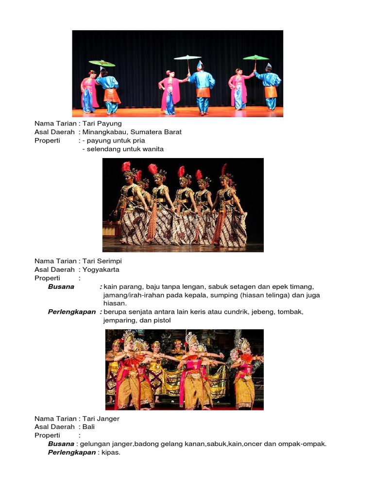 Tarian Asal Daerah Dan Properti | PDF | Seni