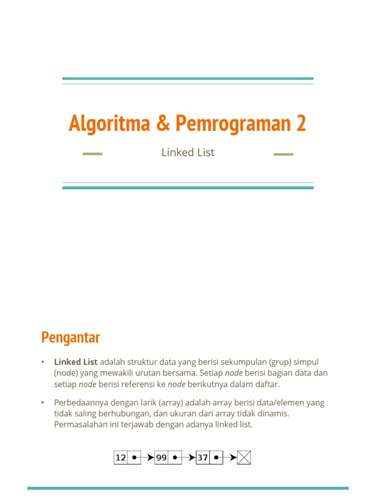 Algoritma & Pemrograman (Linked List) | PDF