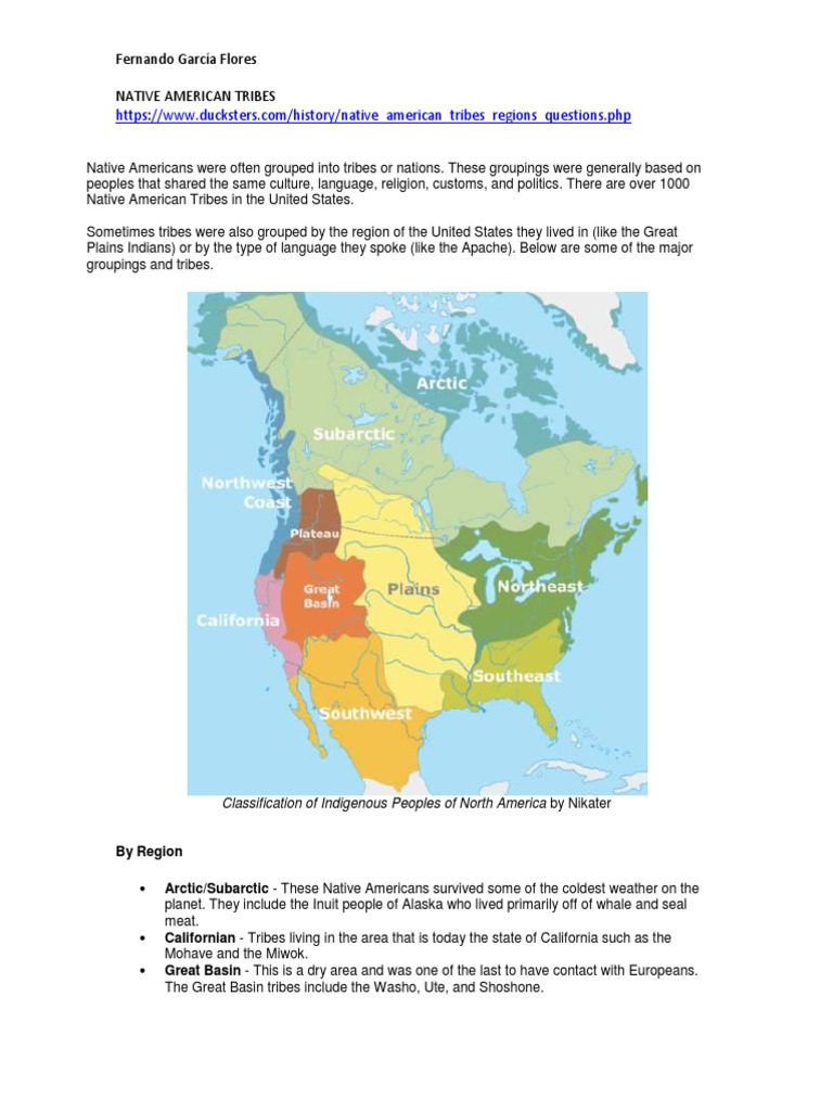 Fernando García Flores Native American Tribes: Classification of ...