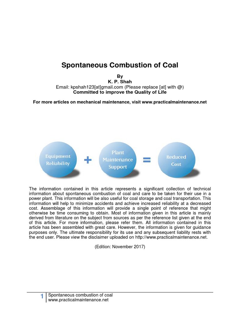 Spontaneous Combustion of Coal | PDF | Lignite | Combustion