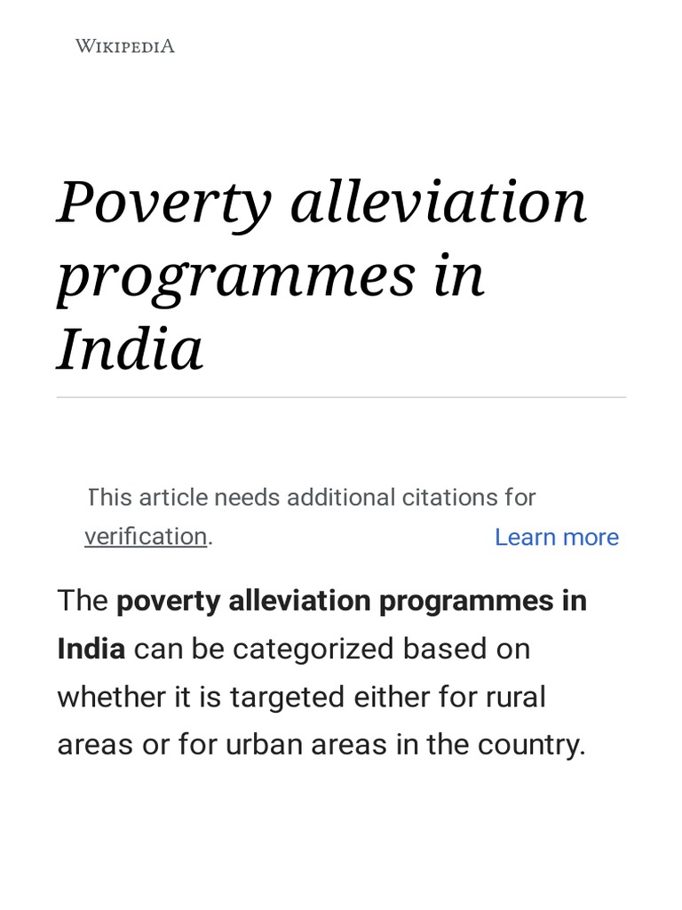 Poverty Alleviation Programmes in India | PDF | Poverty | Poverty ...