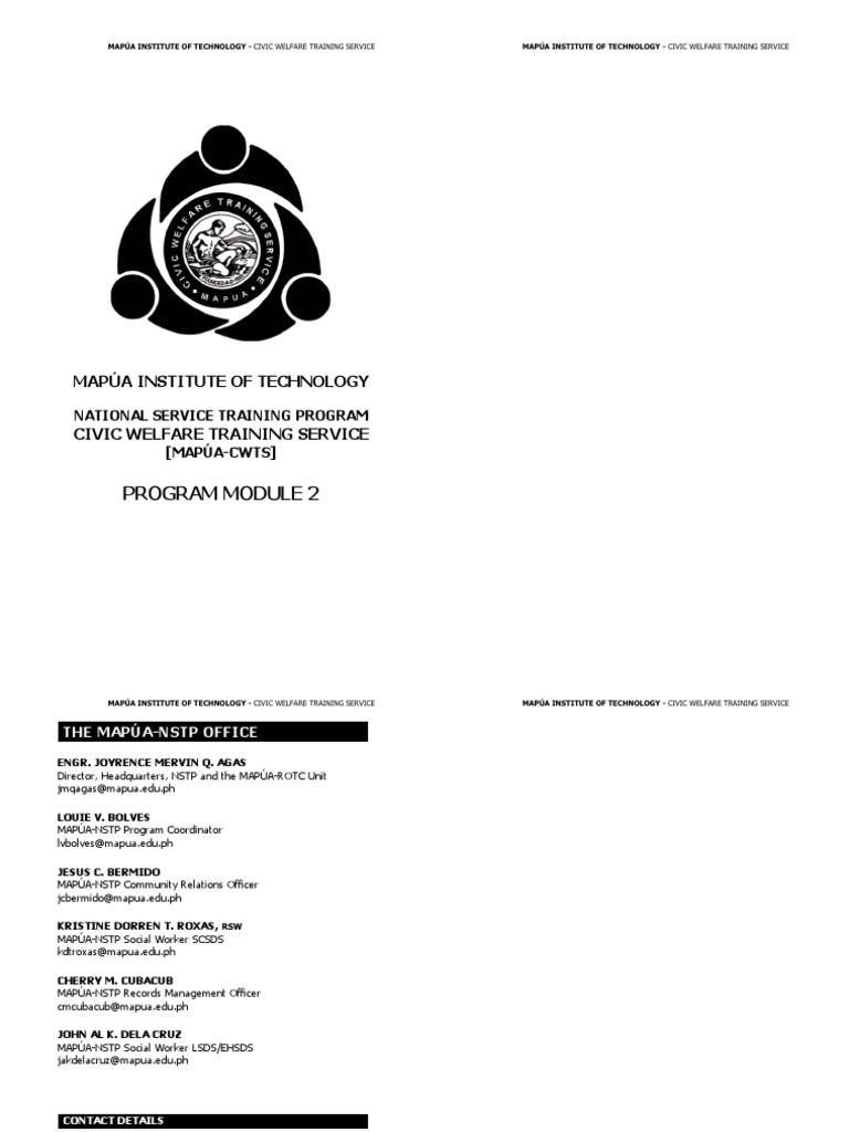 Mapua-Cwts Program Module 2 (Ay12-13) PDF | PDF | Drinking Water | Facilitator