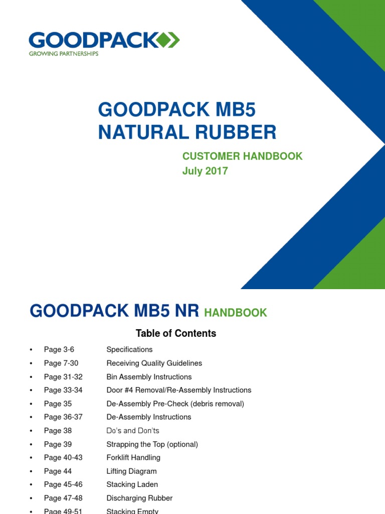 Guide to Receiving Quality of Goodpack MB5 Natural Rubber IBCs | PDF ...