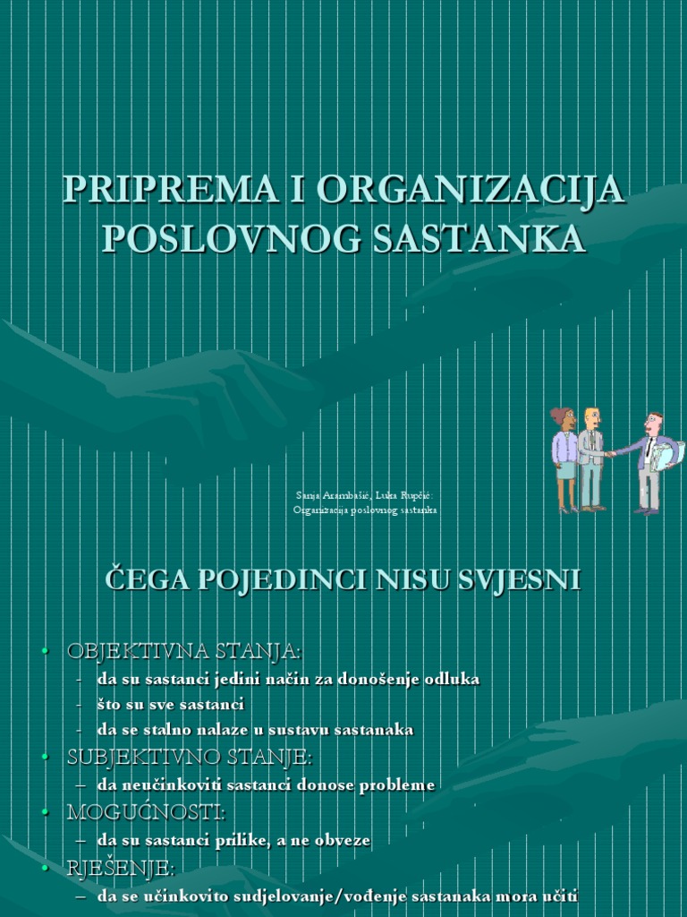 Organizacija Poslovnog Sastanka | PDF
