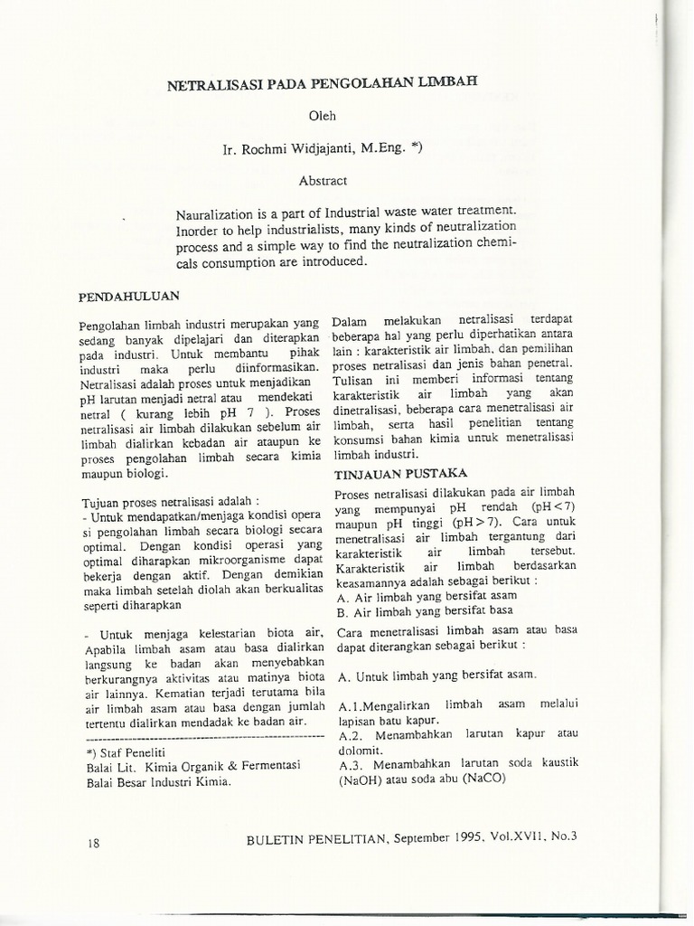 Netralisasi Pada Air Limbah | PDF