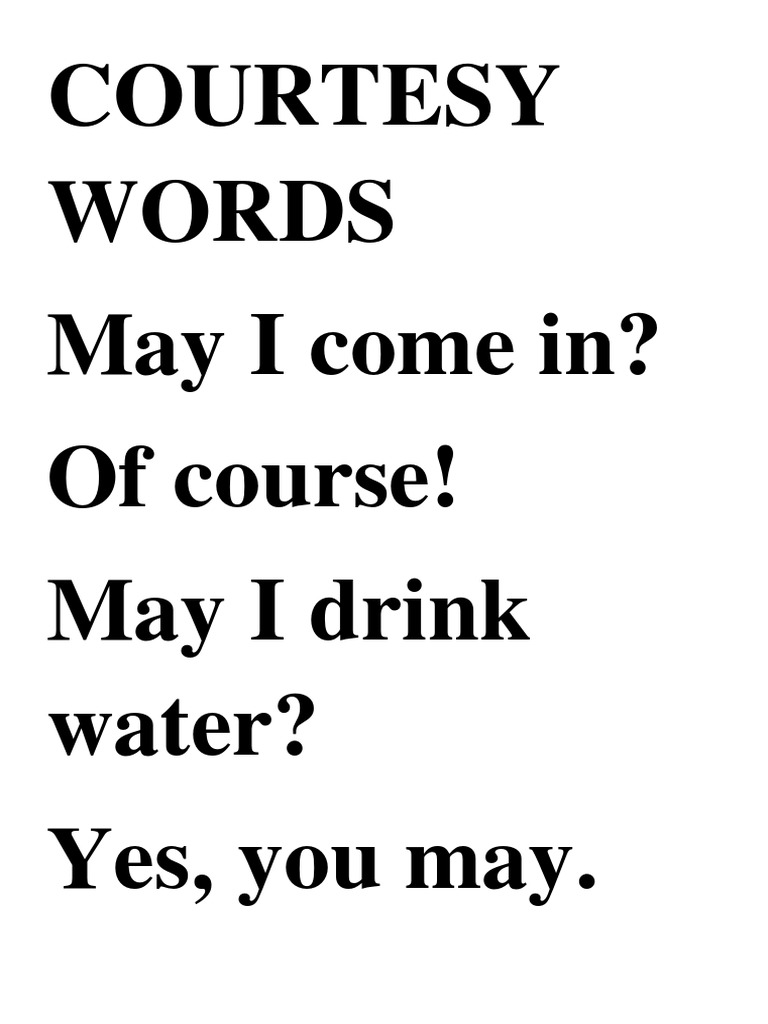 Courtesy Words | PDF