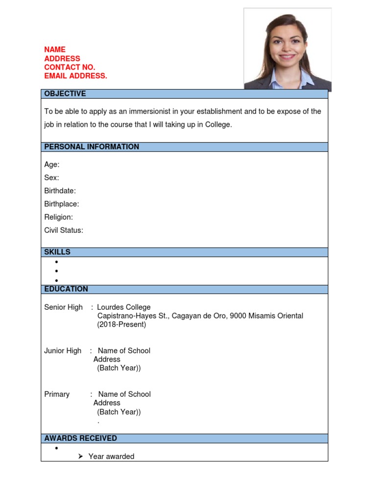 Humss Resume | PDF | Learning | Schools