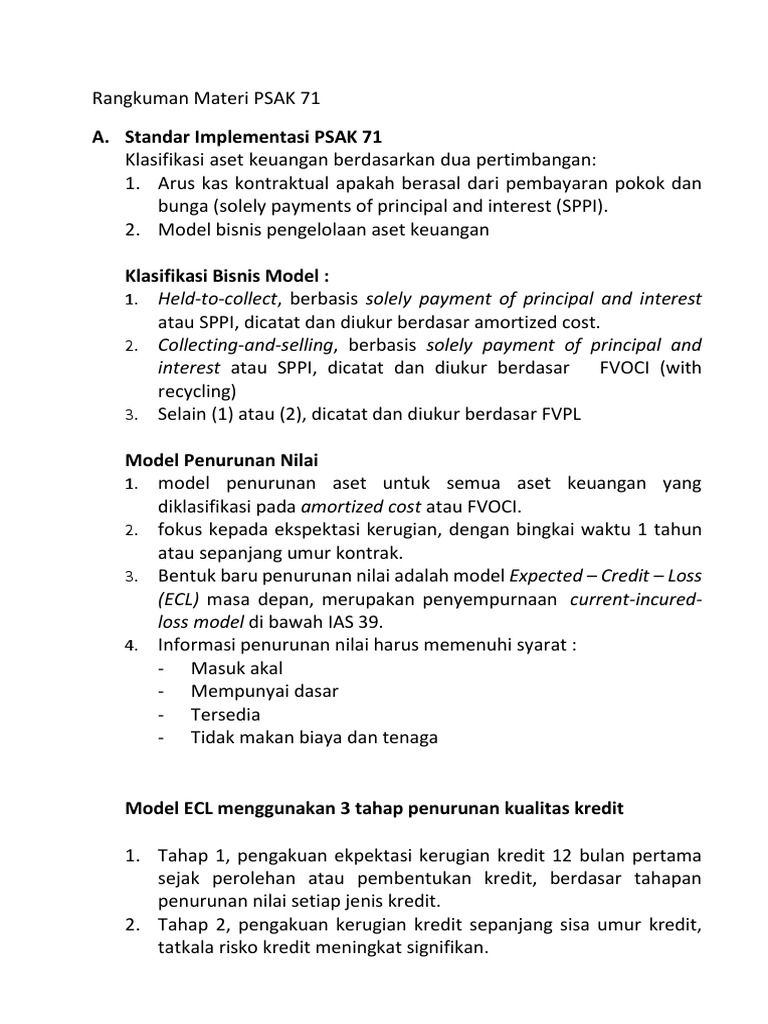 Rangkuman Materi PSAK 71 - ND | PDF