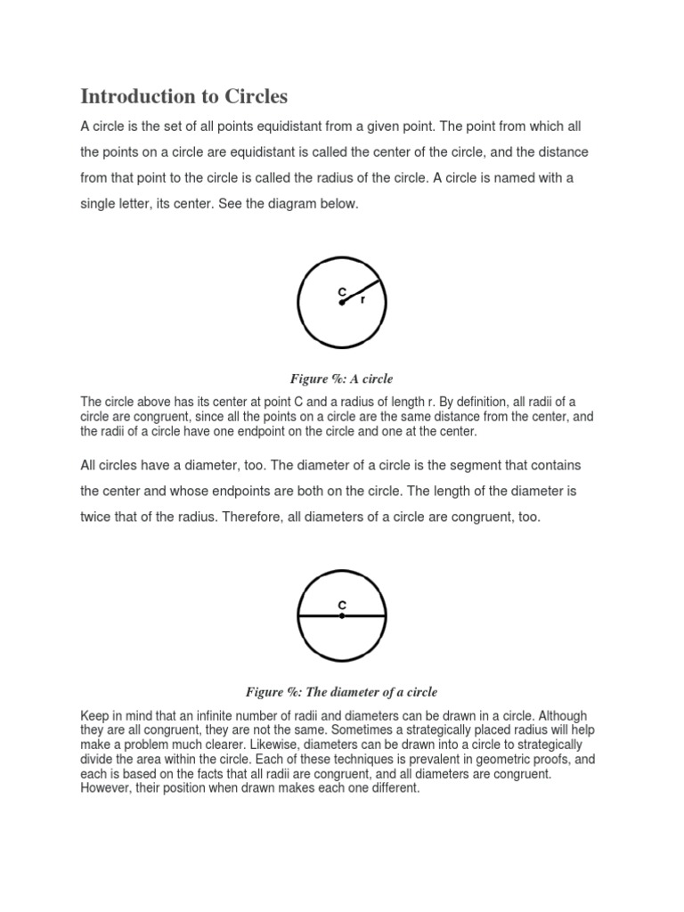 Introduction To Circles: Figure %: A Circle | PDF