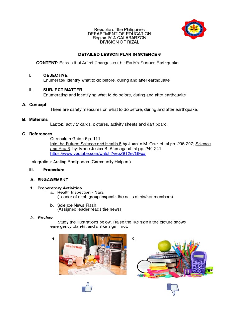 Demonstration Teaching in Science 6 | PDF | Earthquakes | Rubric (Academic)