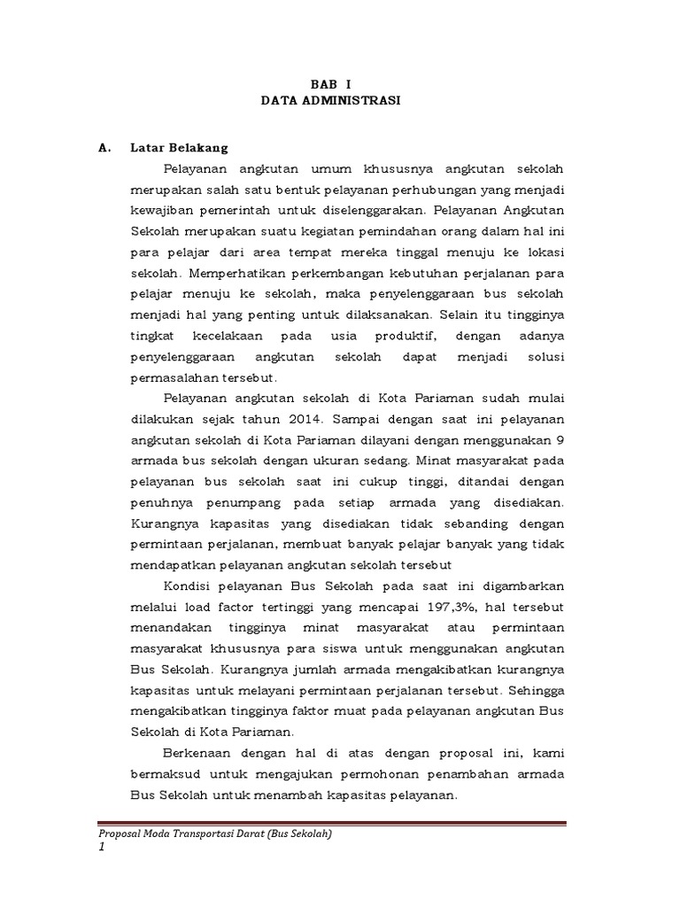 Proposal Bus Sekolah | PDF