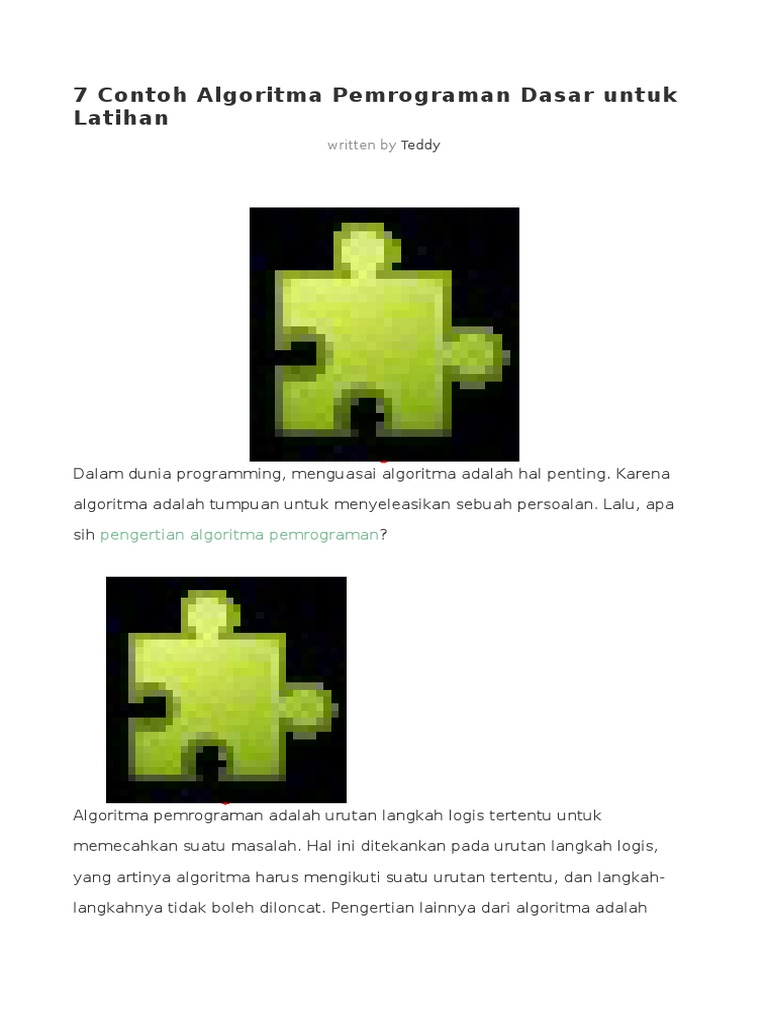 7 Contoh Algoritma Pemrograman Dasar Untuk Latihan | PDF