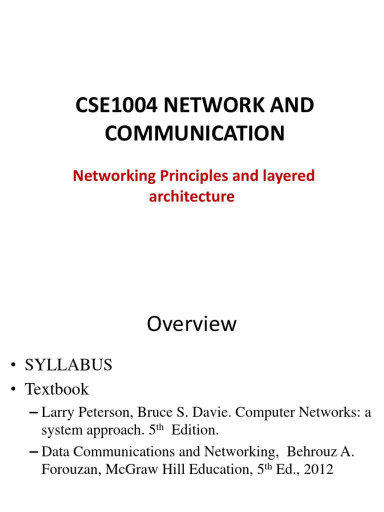 Module 1 - Networking Principles and Layered Architecture | PDF ...