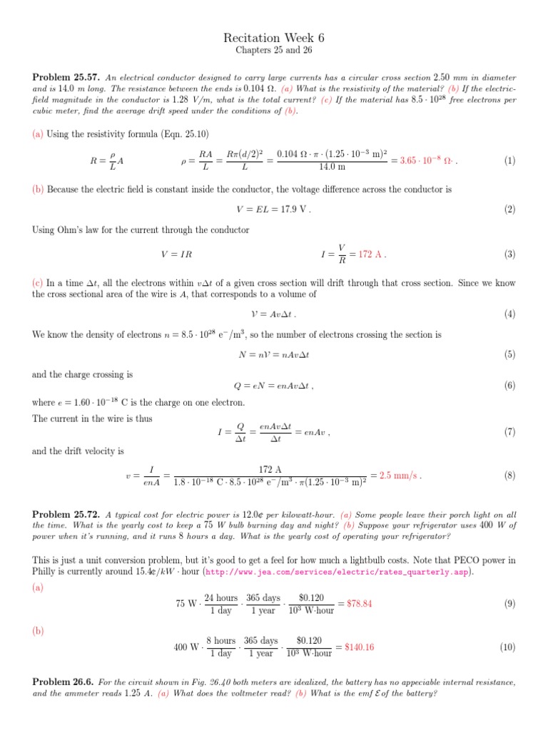 Rec6 Solutions | PDF | Electrical Resistivity And Conductivity | Capacitor