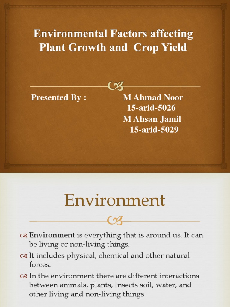 Environmental Factors Affecting Plant Growth and Crop Yield | PDF ...