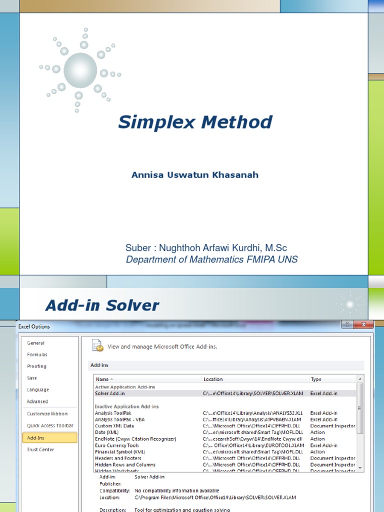 Simplex Dengan Ms. Excel | PDF | Computers