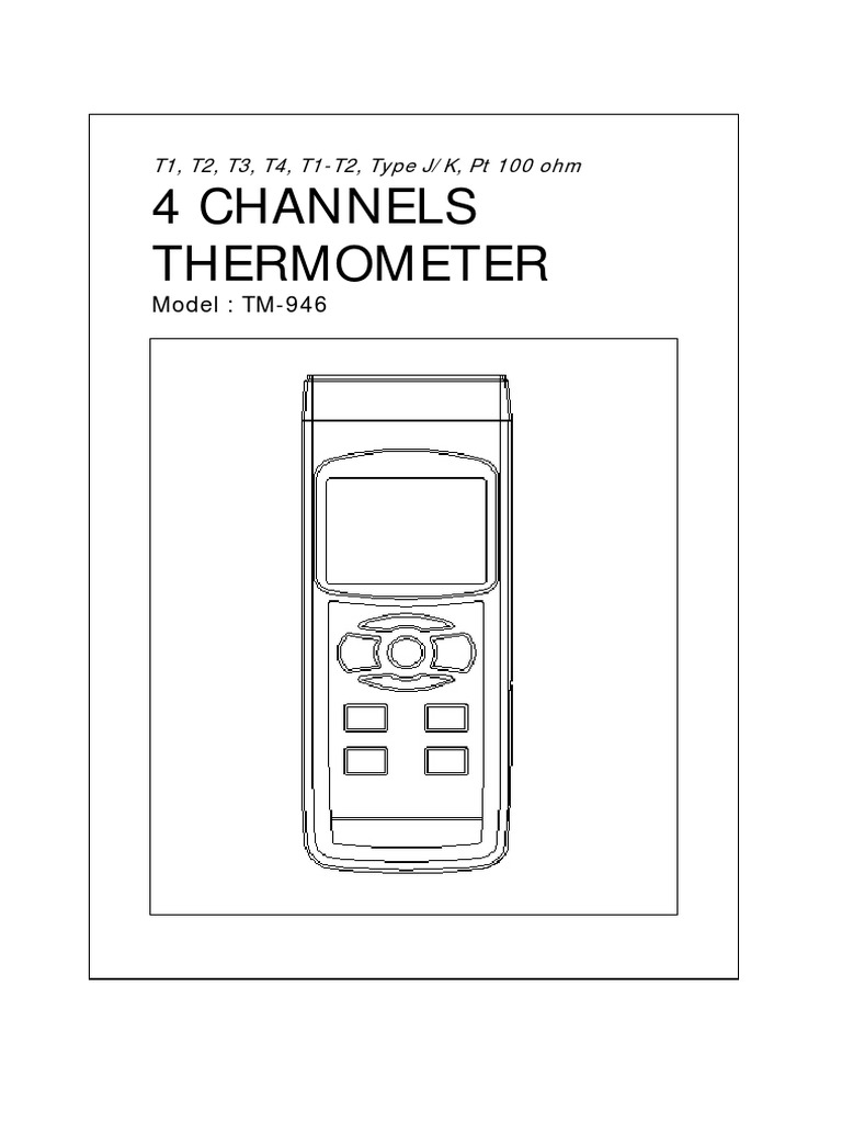 4 Channels Thermometer: Model: TM-946 | PDF | Thermocouple | Personal ...