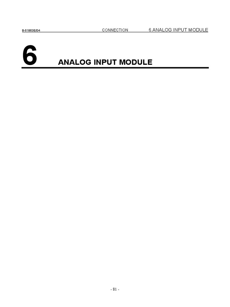 FANUC AAD04A Analog Input Module Guide | PDF | Input/Output | Bit