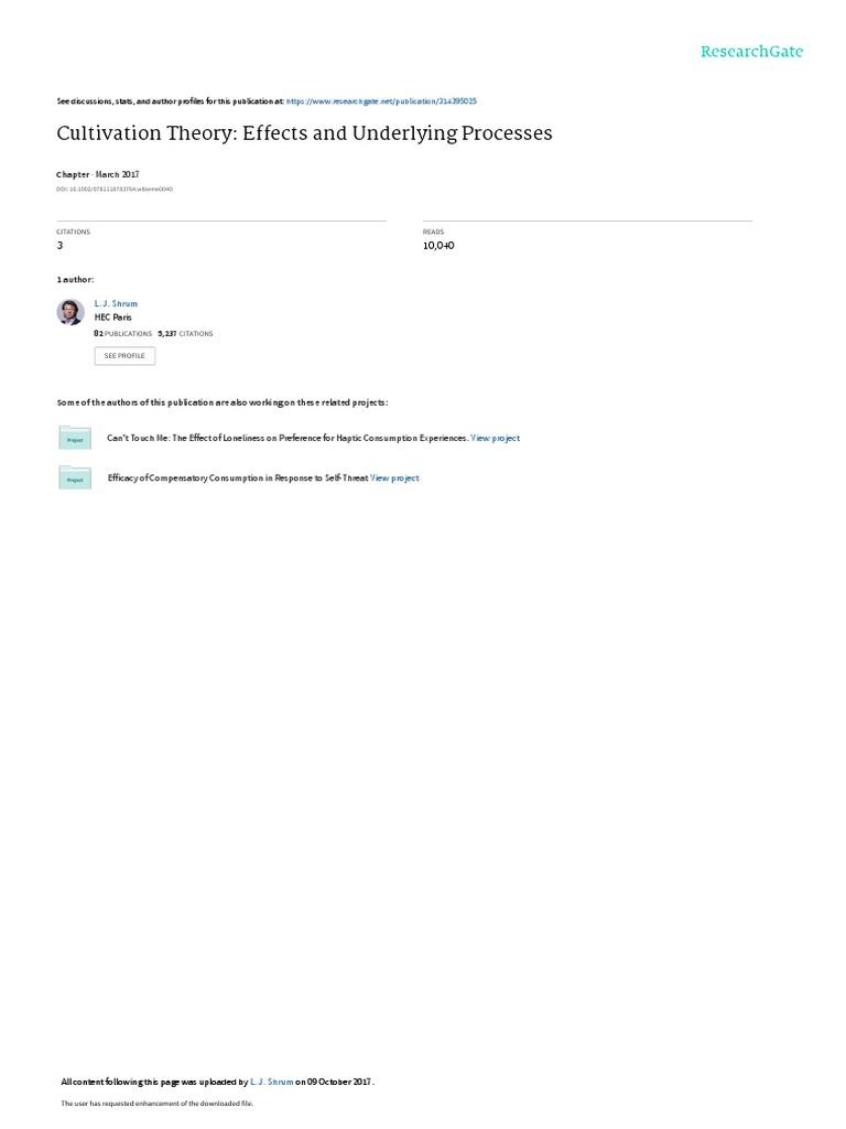 Cultivation Theory | PDF | Meta Analysis | Attitude (Psychology)