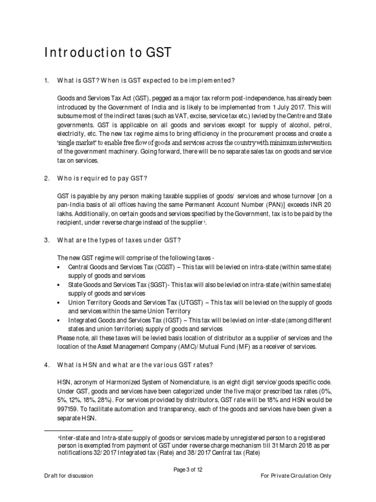 Introduction To GST: 1. What Is GST? When Is GST Expected To Be ...