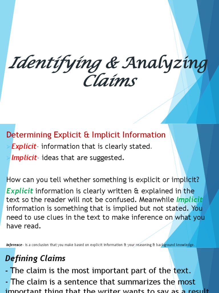 Understanding Claims and Context | PDF | Argument | Reasoning