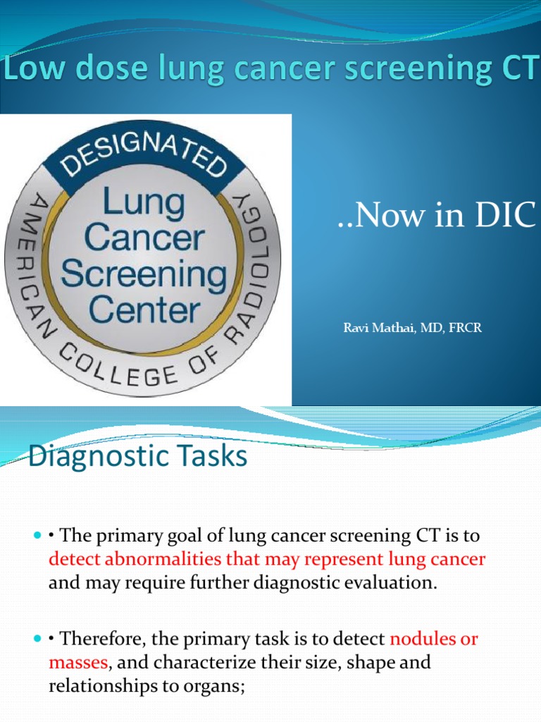 Low Dose Lung CT | PDF