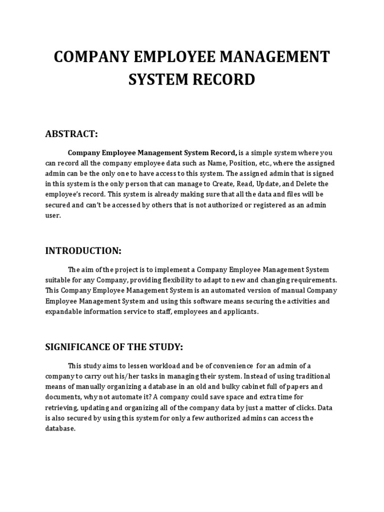 Admin-Focused Employee Management | PDF | Databases | Data