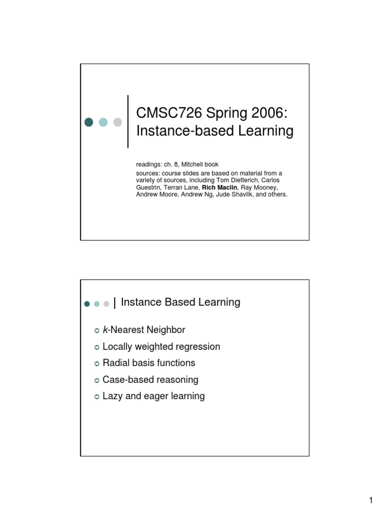 Instance Based Learning | PDF | Statistical Analysis | Teaching Mathematics