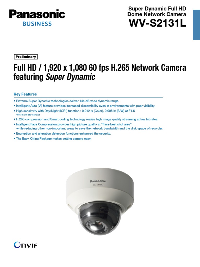 WV-S2131L Spec Sheet Panasonic | PDF | Zoom Lens | Internet Protocol Suite