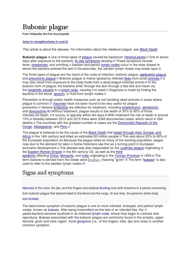 Bubonic Plague: Signs and Symptoms | PDF | Clinical Medicine ...