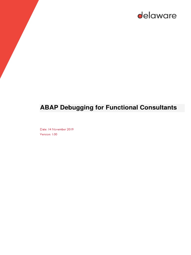 ABAP Debugging For Functional Consultants | Download Free PDF ... ABAP Debugging For Functional Consultants | Download Free PDF ...
