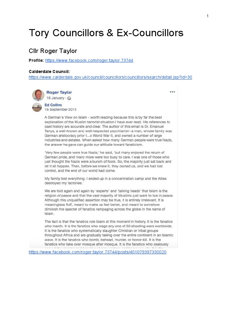 Tory Councillors & Profiles Directory | PDF | Councillor | Government ...