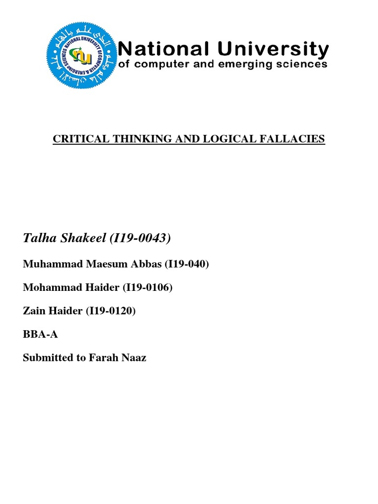 Understanding Logical Fallacies in Critical Thinking | PDF | Fallacy ...