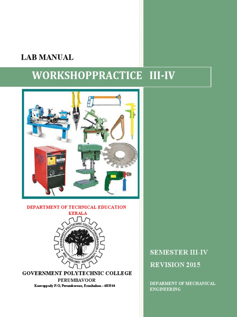 Workshop Practice Manual For Engineering Pdf Drill Drilling