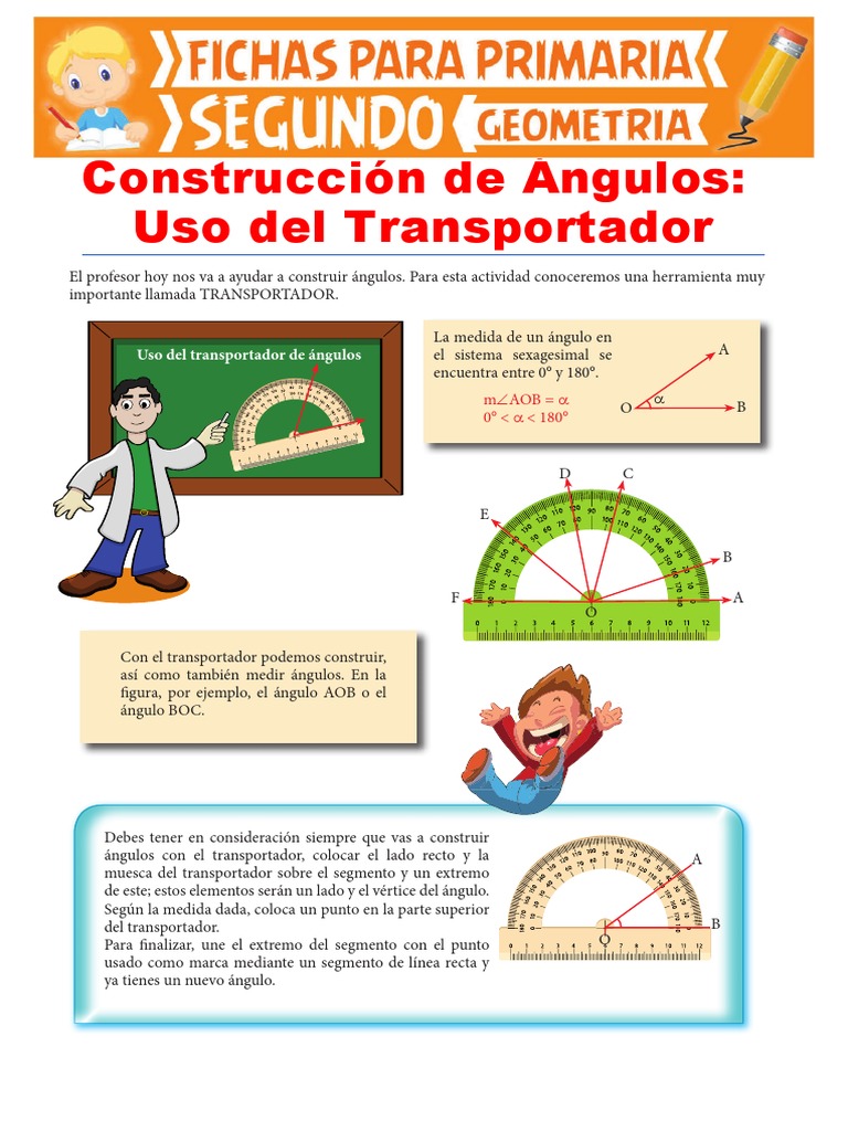 Construcción de Ángulos Utilizando El Transportador para Segundo de ...