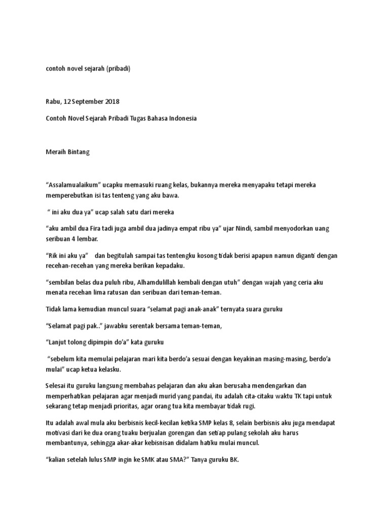 Contoh Novel Sejarah | PDF