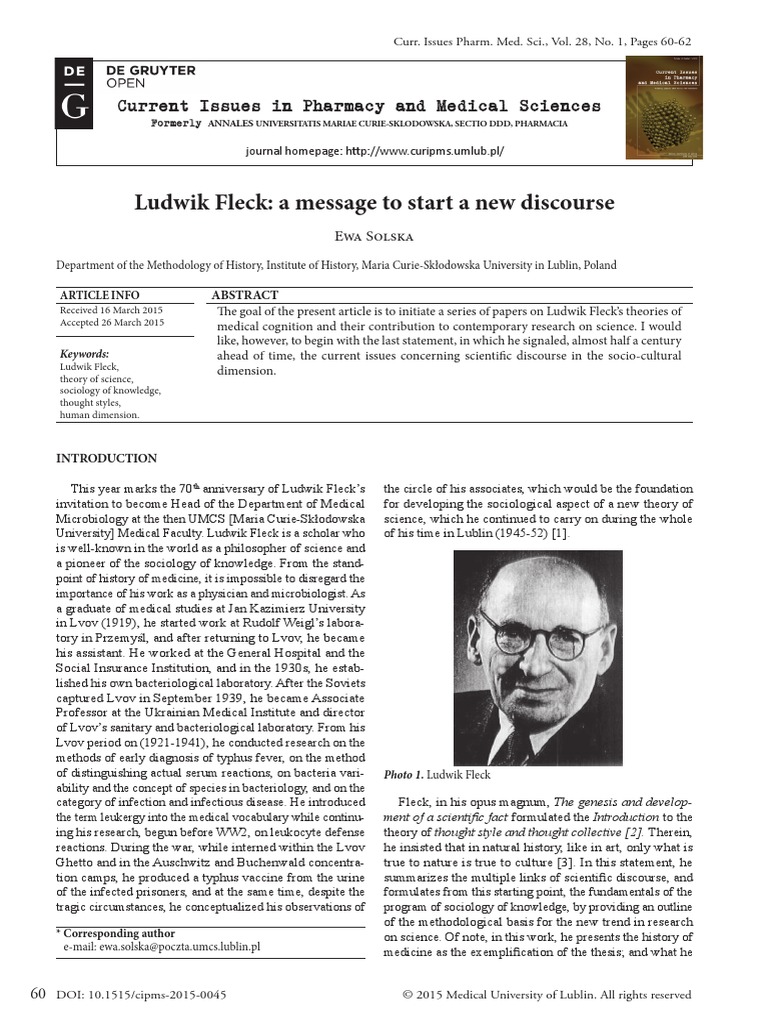 (23006676 - Current Issues in Pharmacy and Medical Sciences) Ludwik ...