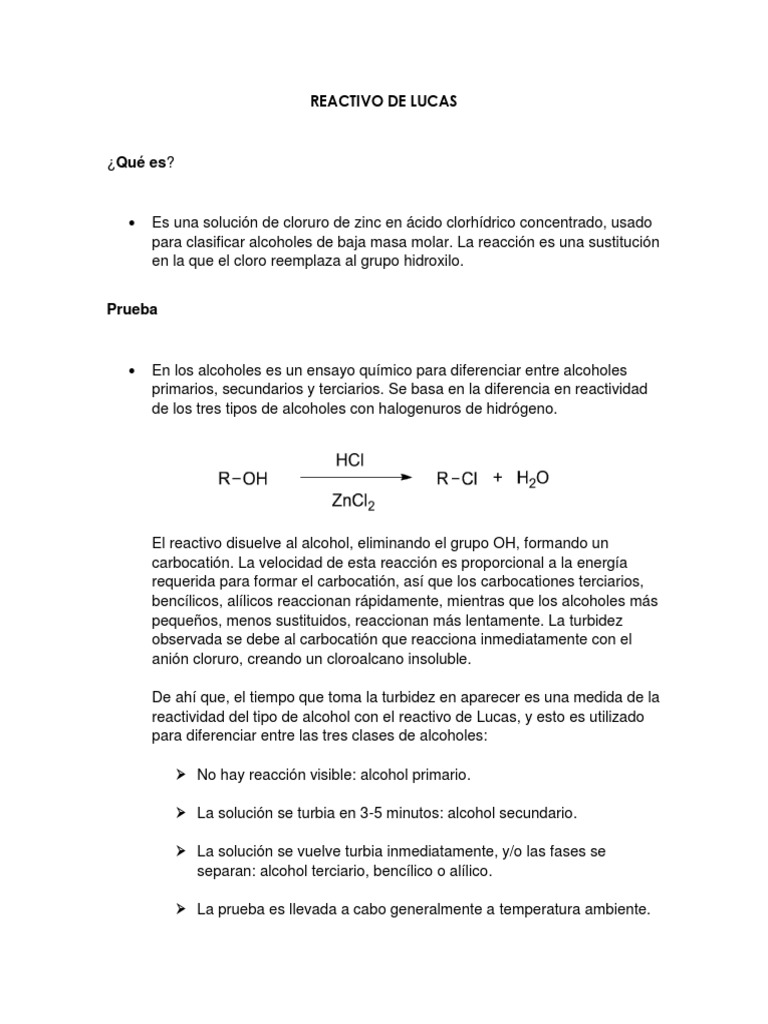 A Classification Through Reaction: Using Lucas' Reagent to Distinguish ...