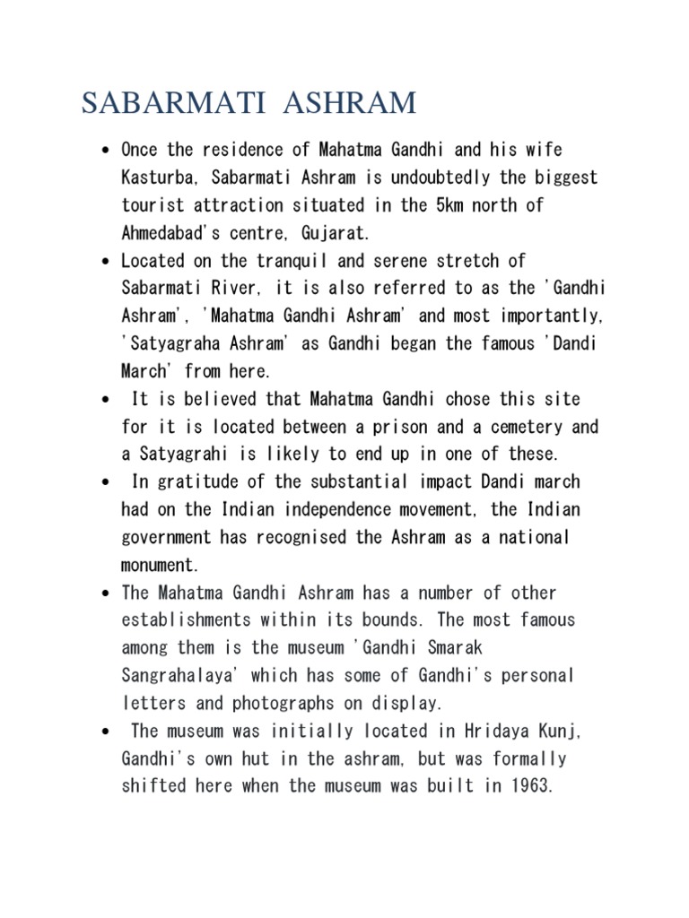 Sabarmati Ashram | PDF