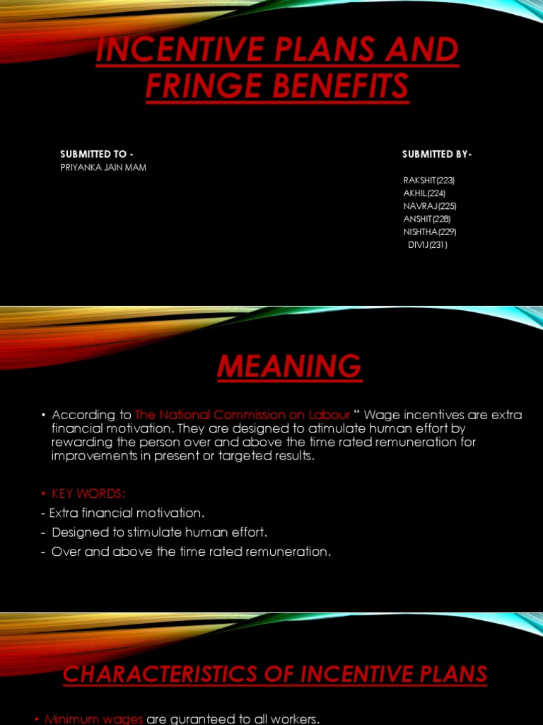 INCENTIVE PLANS AND FRINGE BENEFITS GUIDE | PDF | Employee Benefits | Employment