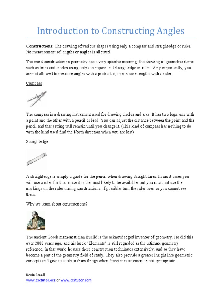 Constructing Angles | PDF | Angle | Geometry