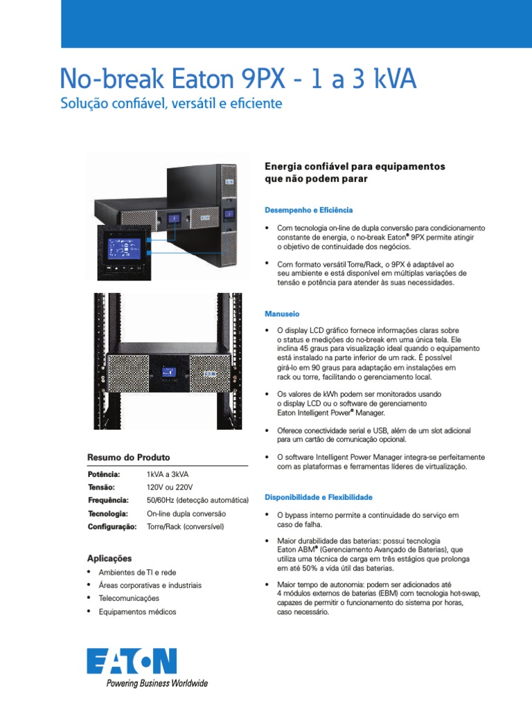 Eaton 9px - 1 A 3 Kva PT | PDF | Fonte de energia | Eletricidade