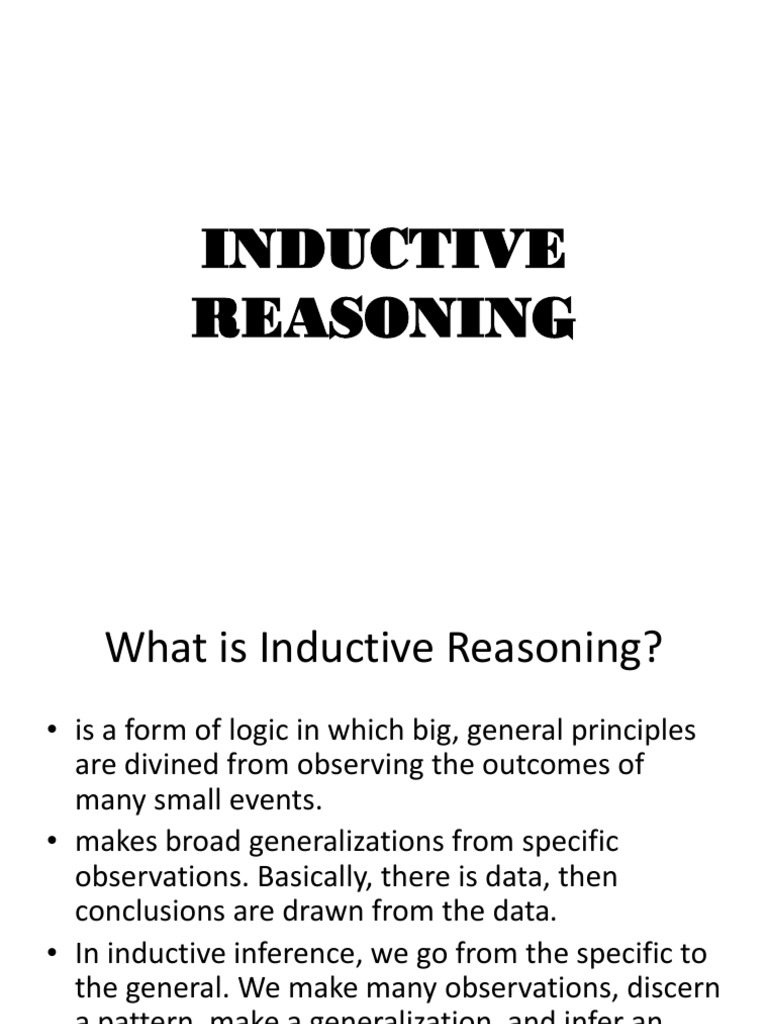 Understanding Inductive Reasoning: From Specific Observations to Broad ...